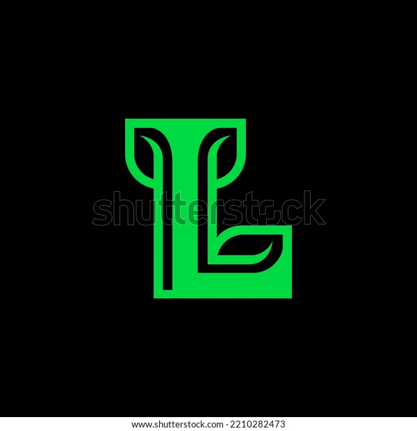 Monogram Letter L Leave Elegant Outline Stock Vector (Royalty Free ...