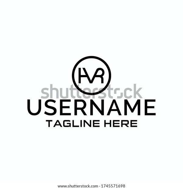 Monogram Letter Logo Design Hvr Stock Vector (Royalty Free) 1745571698 ...