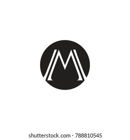 Monogram Letter M Circle Logo Design Stock Vector (Royalty Free ...