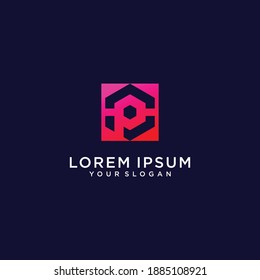 Monogram Letter P C Logo Design Stock Vector (Royalty Free) 1885108921 ...