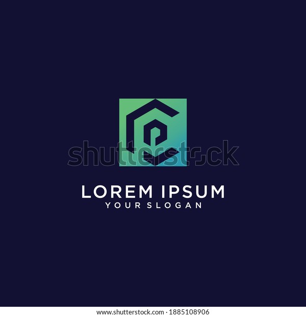 Monogram Letter P C Logo Design Stock Vector (Royalty Free) 1885108906 ...