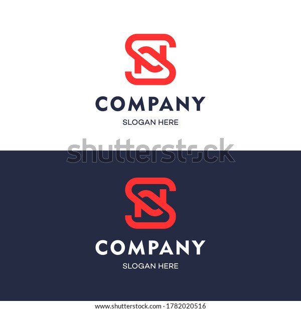 Monogram Letter Sn Ns Clothing Apparel Stock Vector (Royalty Free ...