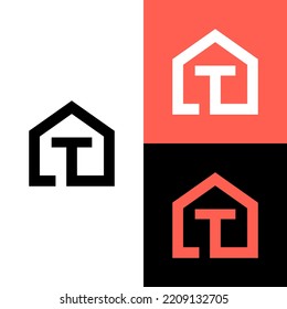 Monogram Letter T Real Estate Logo Stock Vector (Royalty Free ...