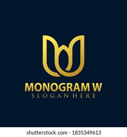Monogram Letter W Line Art Style Stock Vector (Royalty Free) 1835349613 ...