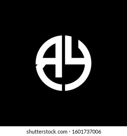 Monogram Logo Circle Ribbon Style Design Stock Vector (Royalty Free ...