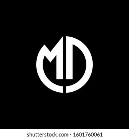 Monogram Logo Circle Ribbon Style Design Stock Vector (Royalty Free ...