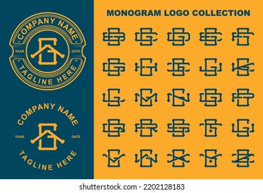 Monogram Logo Collection Ga Monogram Gz Stock Vector (Royalty Free ...