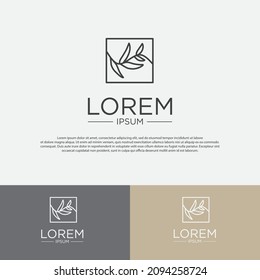 Monogram Logo Design Template Plant Icon Stock Vector (Royalty Free ...