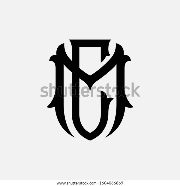 Monogram Logo Letter Cm Mc Shield Stock Vector (Royalty Free ...