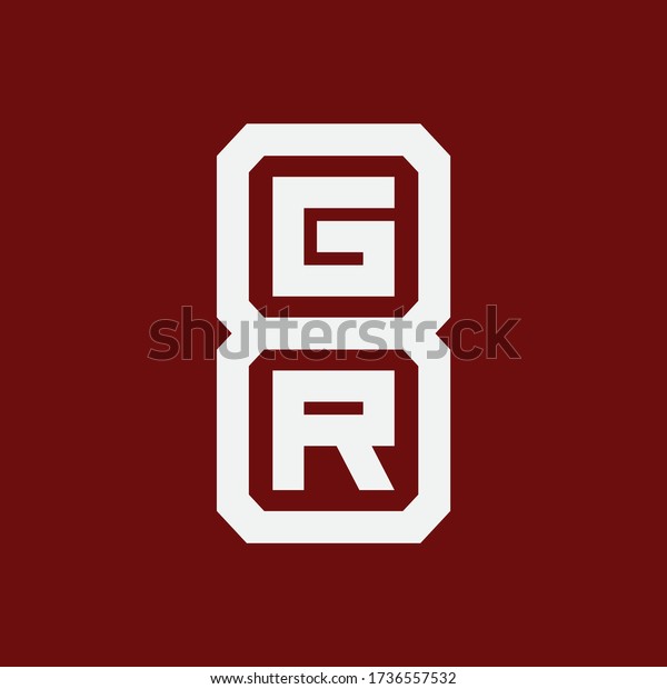 Monogram Logo Letter G R Gr Stock Vector (Royalty Free) 1736557532 ...