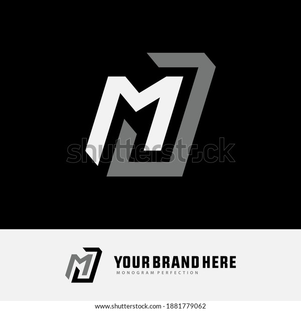 Monogram Logo Letter J M Jm Stock Vector (Royalty Free) 1881779062 ...
