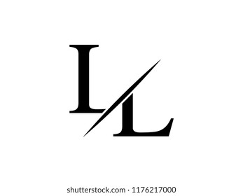 Monogram Logo Letter Ll Sliced Stock Vector (Royalty Free) 1176217000