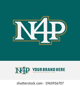 Monogram Logo Letter N 4 N4p Stock Vector (Royalty Free) 1965956707 ...