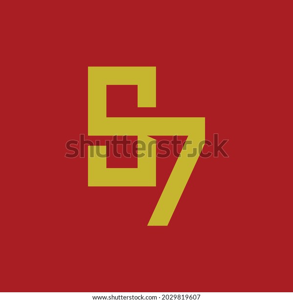 Monogram Logo Letter S 7 S7 Stock Vector (Royalty Free) 2029819607 ...