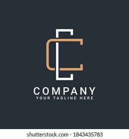 Monogram Logo Letters Cc Gold White Stock Vector (Royalty Free ...
