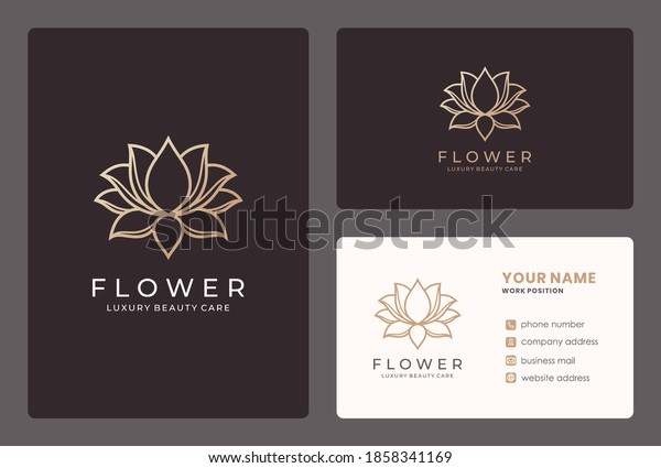 Monogram Lotus Flower Logo Design Business Stock Vector (Royalty Free ...