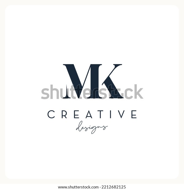 Monogram Mk Logo Design Creative Letter Stock Vector (Royalty Free ...