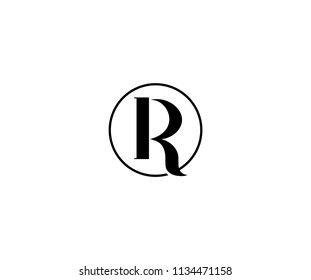 Monogram Modern Letter R Circle Logo Stock Vector (Royalty Free ...