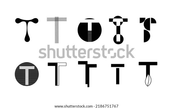 Monogram Set Logos Letter T Collection Stock Vector (Royalty Free ...
