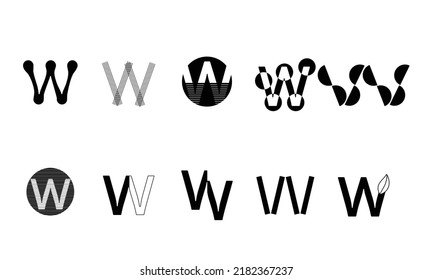 Monogram Set Logos Letter W Collection Stock Vector (Royalty Free ...