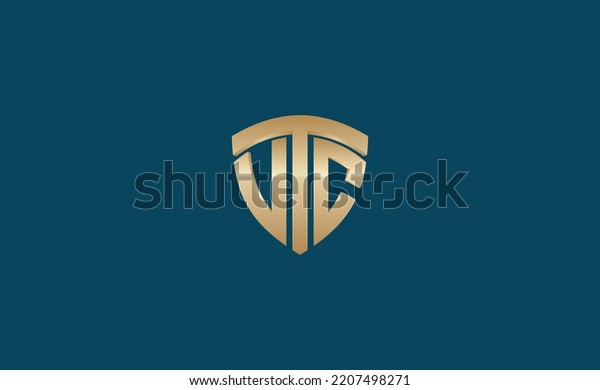 Monogram Vtc Badge Emblem Golden Design Stock Vector (Royalty Free ...