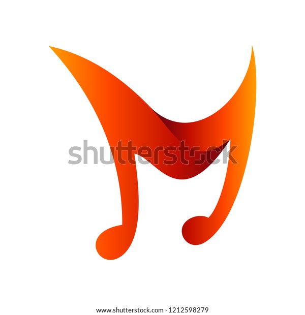 Monograminitial Letter M Music Note Logo Stock Vector (Royalty Free ...