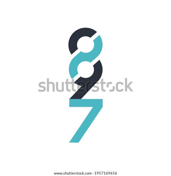 Monograms Numbers Eight Nine Seven Stock Vector (Royalty Free ...
