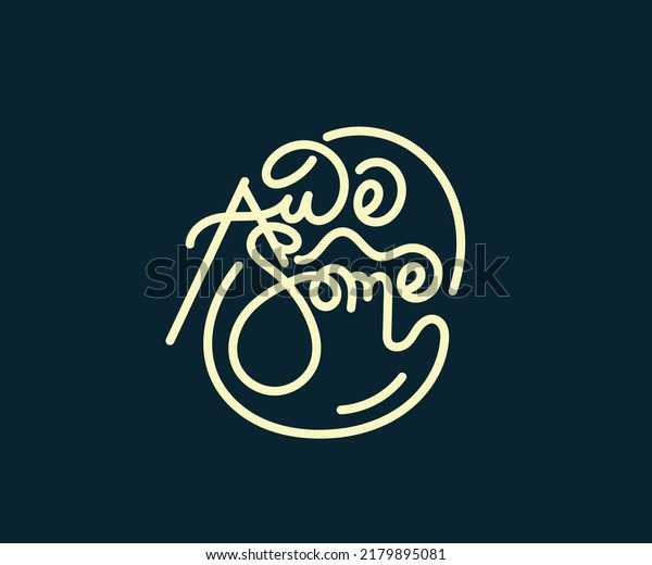 Monoline Hand Lettering Screen Printing Clothes Stock Vector (Royalty ...