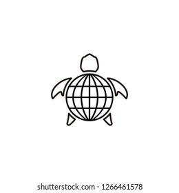 Monoline Turtle Earth Vektor Stock Vector (Royalty Free) 1266461578 ...