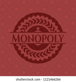 Monopoly Badge Red Background Stock Vector (Royalty Free) 1121466266