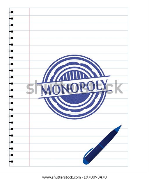 Monopoly Pen Strokes Emblem Blue Ink Stock Vector (Royalty Free ...