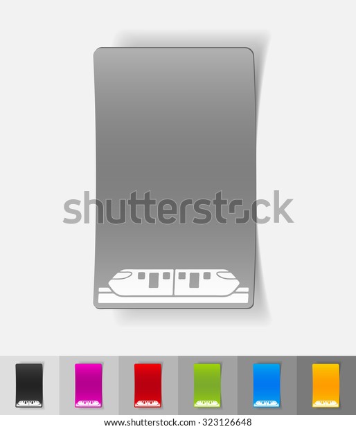 Monorail Train Paper Sticker Shadow Vector: vector de stock (libre de ...