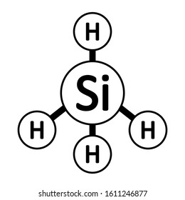 Monosilane Molecule Icon On White Background Stock Vector (Royalty Free ...