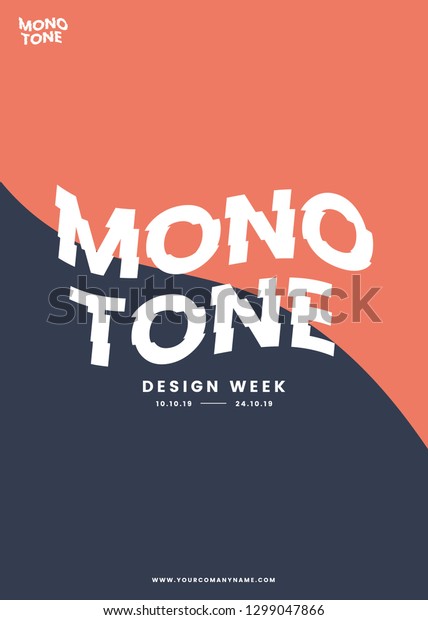 Monotone Design Week Flyer Poster Template: เวกเตอร์สต็อก (ปลอดค่า ...