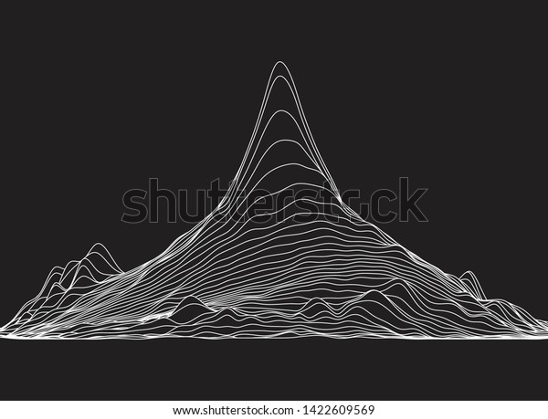Monotone Line Sign Mountain Geometry Contour Stock Vector (Royalty Free ...
