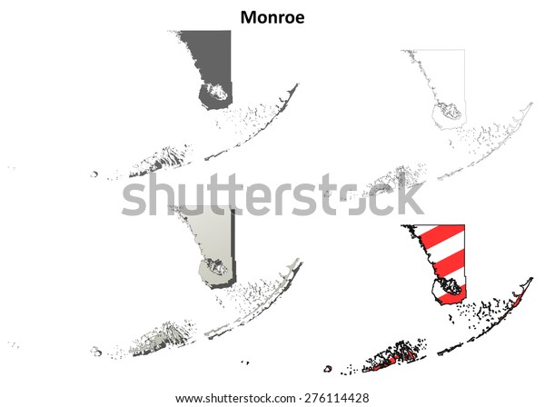 Monroe County (Florida) outline map set