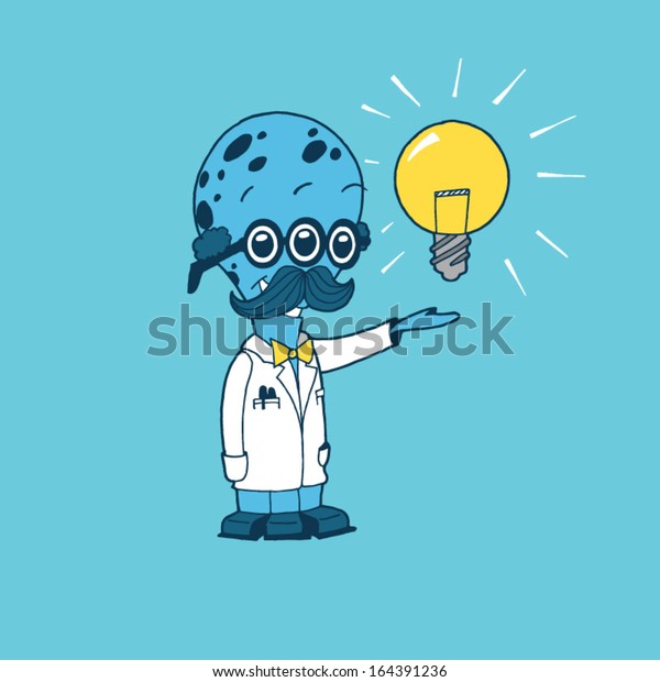 Monster Alien Professor Idea Stock Vector (Royalty Free) 164391236 ...