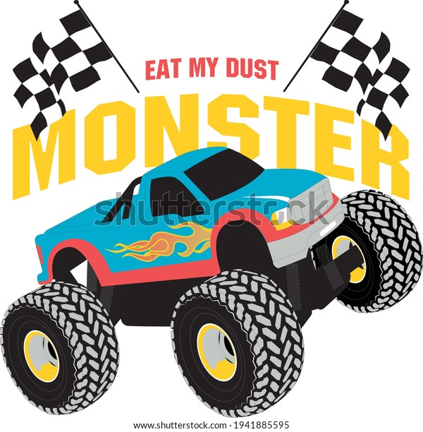 Monster Car Race Graphic Vector Stock Vector (Royalty Free) 1941885595 ...