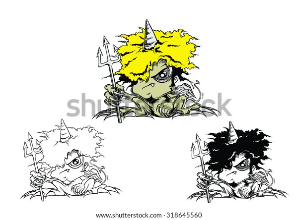 Monster Cartoon Tattoo Stock Vector (Royalty Free) 318645560 | Shutterstock