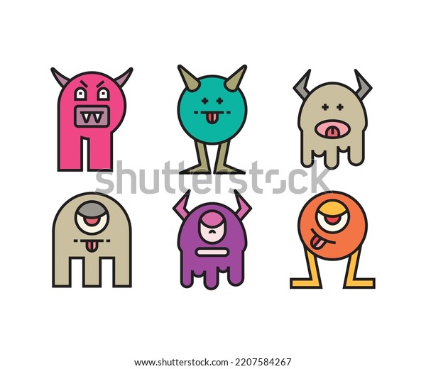 Monster Characters Avatars Set Illustration Stock Vector (Royalty Free ...