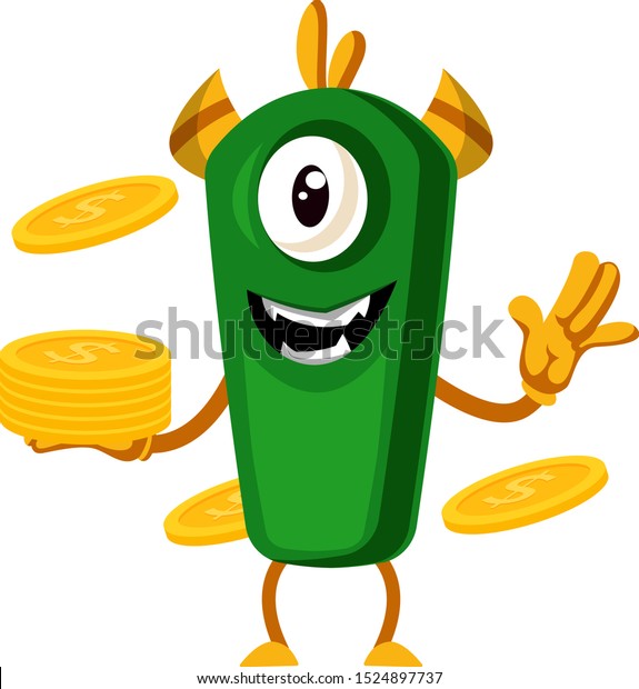 Monster Coins Illustration Vector On White Stock Vector (Royalty Free ...