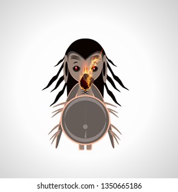 Monster Demon Big Belly Fire On Stock Vector (Royalty Free) 1350665186 ...