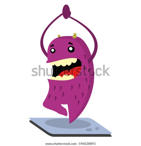 Monster Doing Yoga Exercise Cute Vector Stock Vector (Royalty Free ...