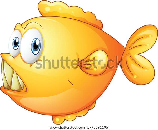 Monster Fish Cartoon Vector Art Illustration Stock Vector (Royalty Free ...