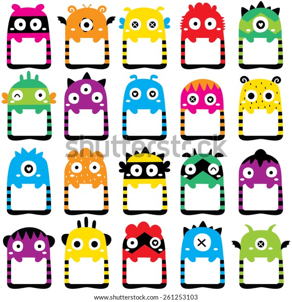 Monster Frames Clip Art Set Stock Vector (Royalty Free) 261253103 ...