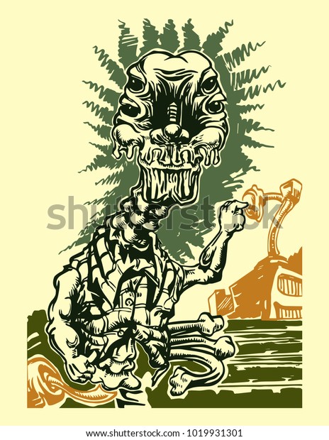Monster Hand Draw Illustration Stock Vector (Royalty Free) 1019931301 ...