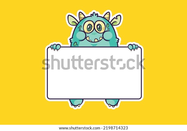 Monster Holding Blank Signe Vector Image Stock Vector (Royalty Free ...