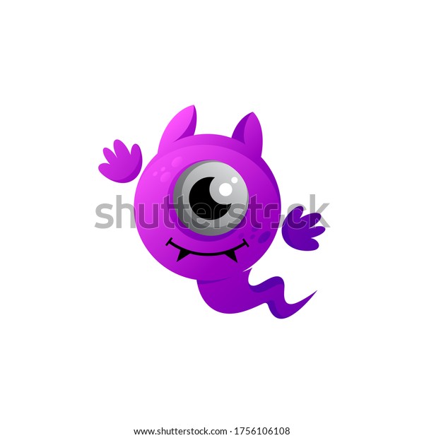 Monster Logo One Eye Cartoon Icons Stock Vector (Royalty Free ...