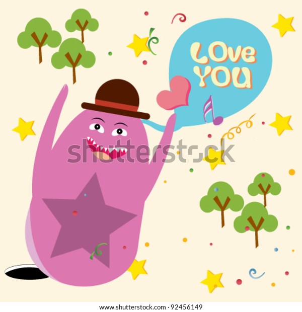 Monster Love You 4 Stock Vector (Royalty Free) 92456149 | Shutterstock