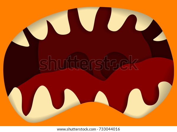 Monster Mouth Teeth Vector Illustration Halloween Stock Vector (Royalty ...